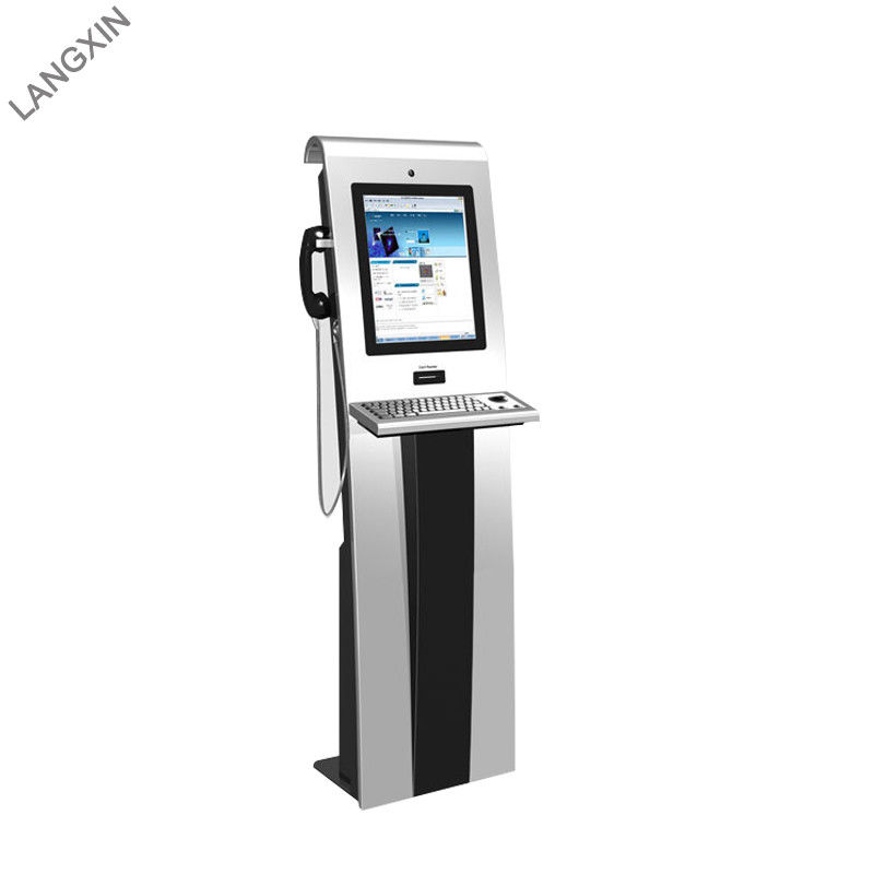 Stand alleinir-Touch Screen Computer-Kiosk mit Metalltastatur